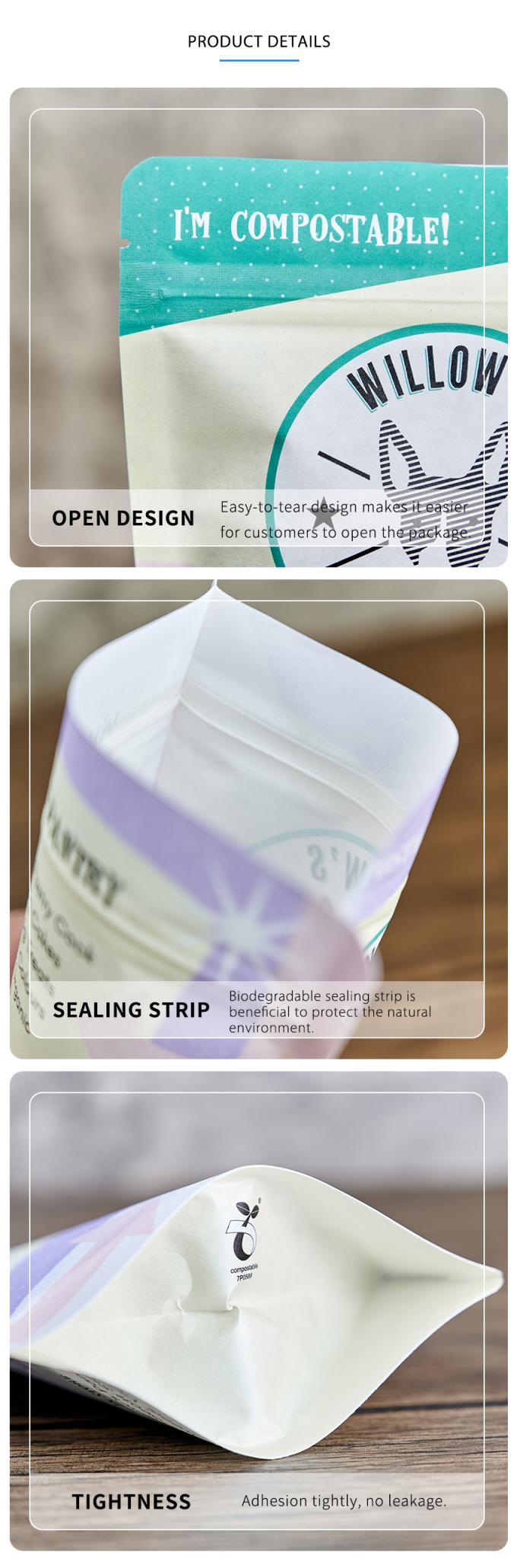 100% Biodegradable Stand Up Pouch Compostable Stand Up Ziplock Pouch ...