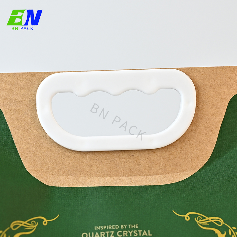 Customized 1L 2L 3L Kraft Paper Spout Pouch With Handle For Liquid ...